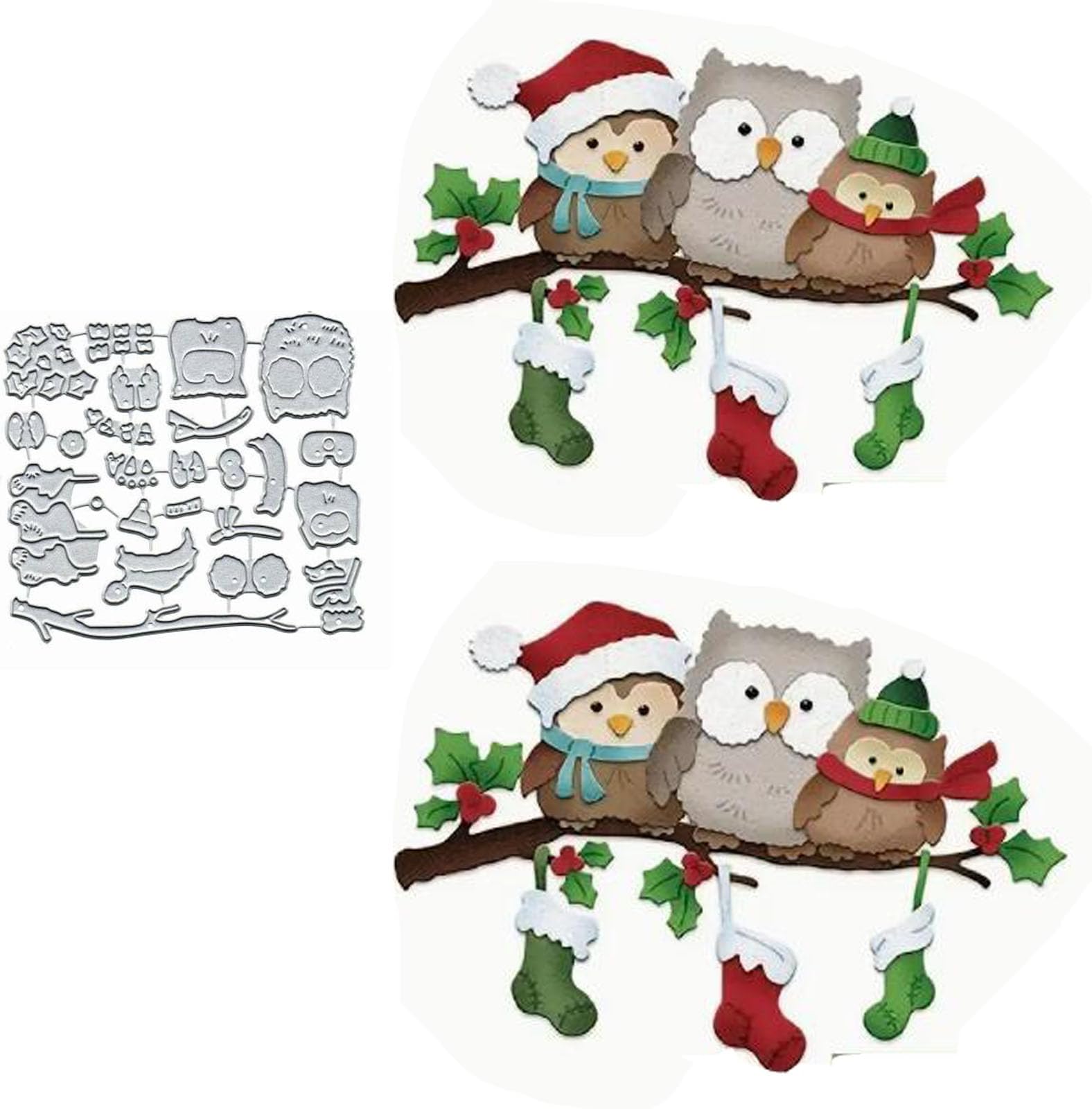 Amazon.com: 4.8x3.3inch Santa Claus Clear Stamp and Dies Set Die Cuts ...