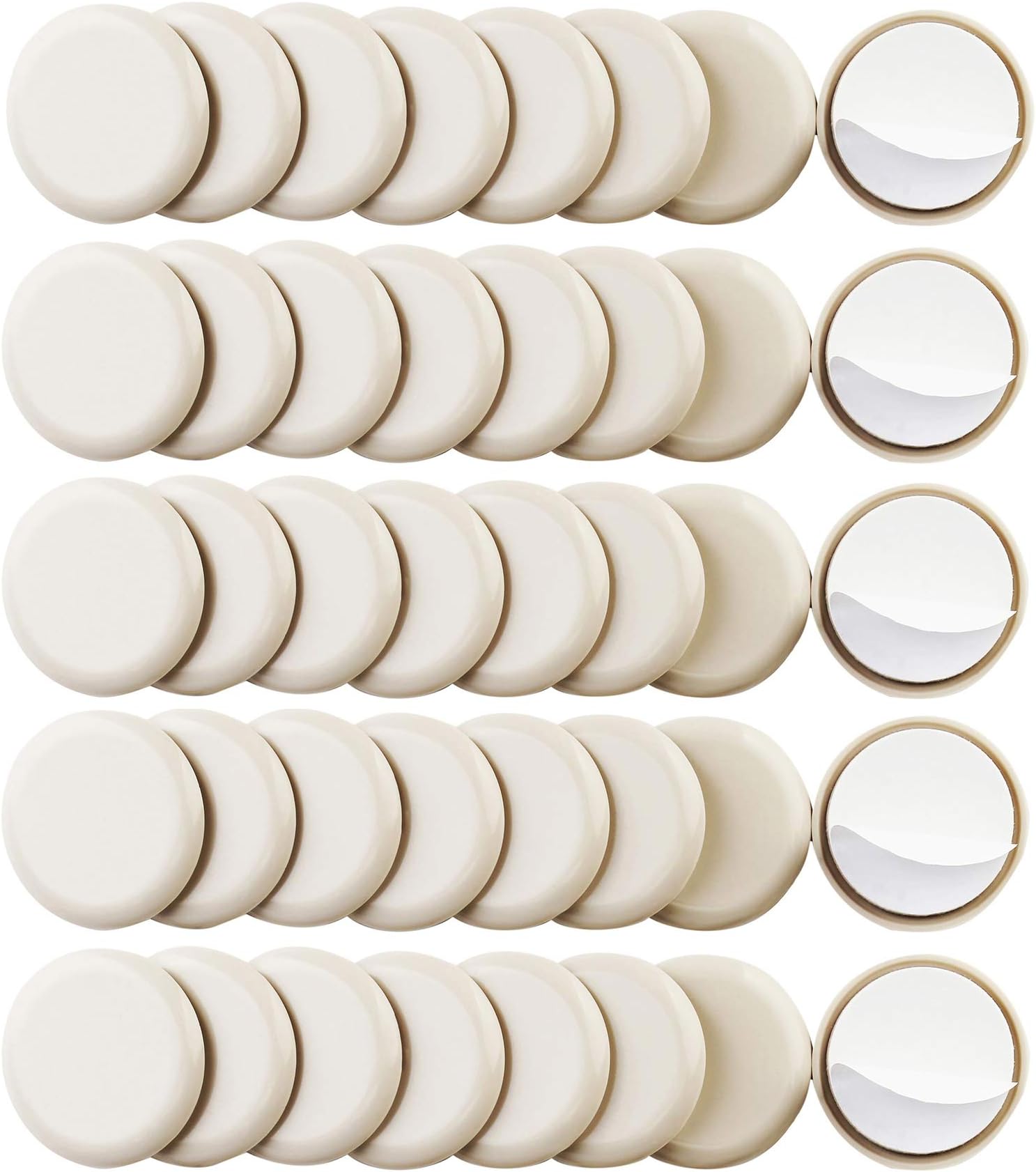 40PCS 1-3/4in.Self Stick Carpet Sliders Self Adhesive Furniture Moving ...
