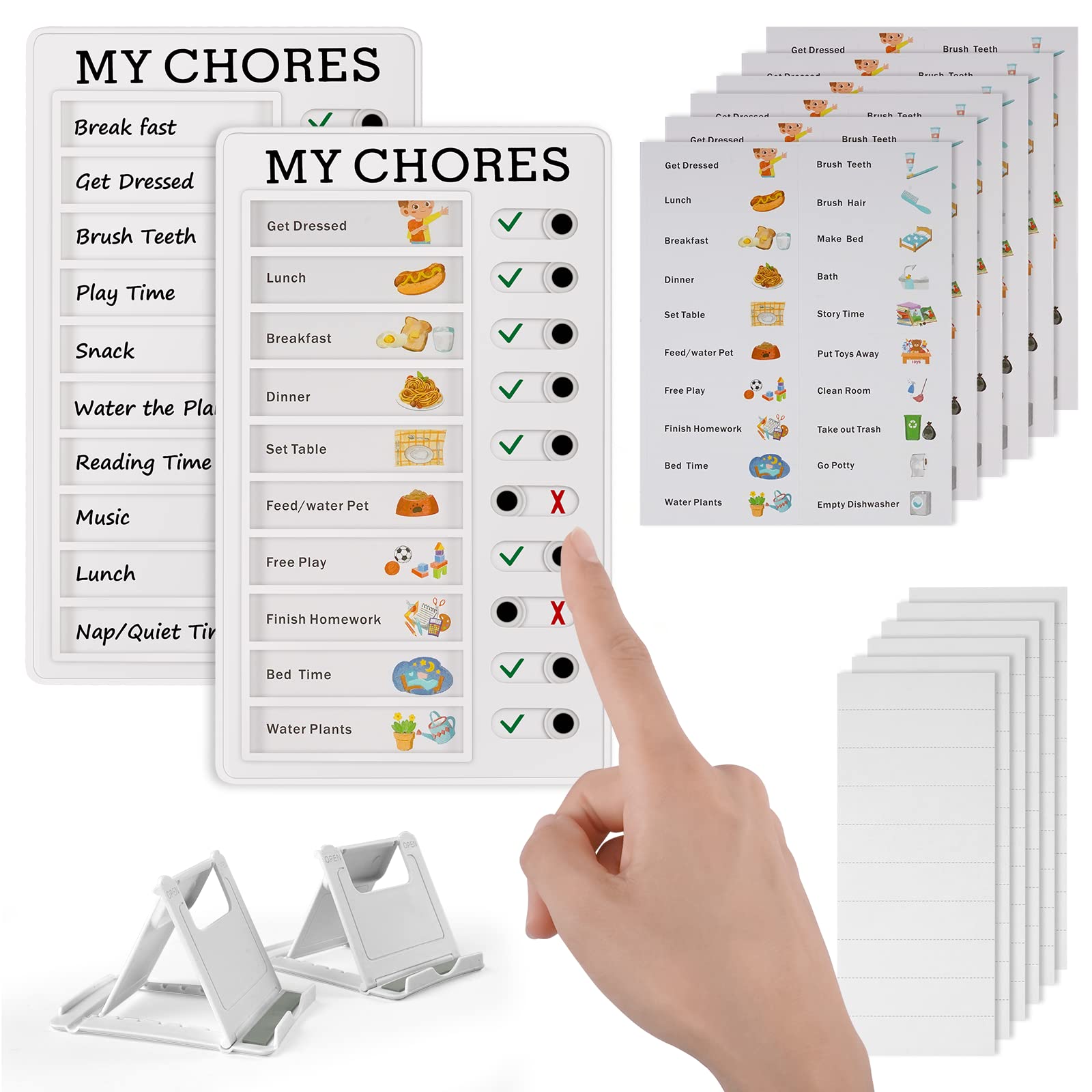 2 Pcs Chore Checklist Slider My Chores Checklist Task Board ...