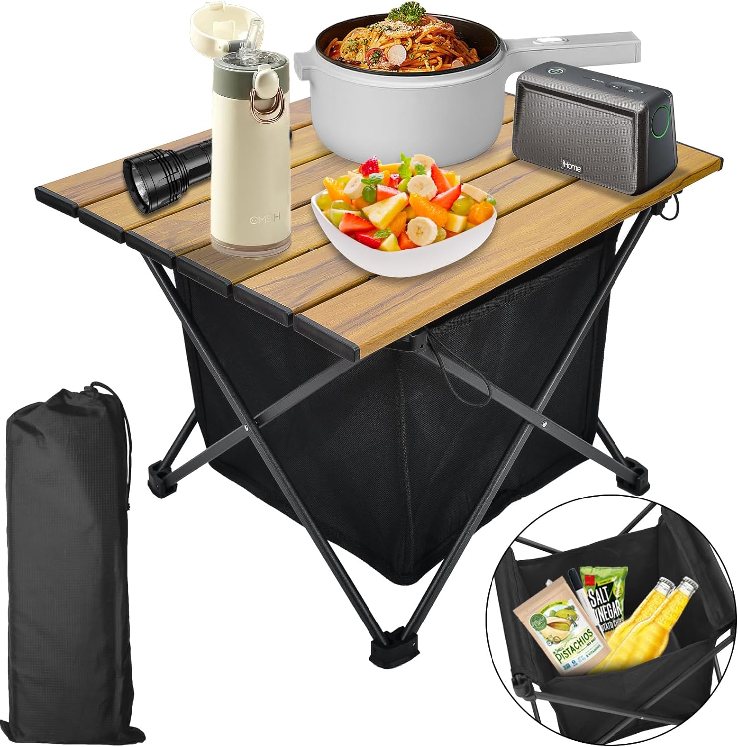 Amazon.com: Audoyon Foldable Camping Side Table, Ultralight Small Beach ...