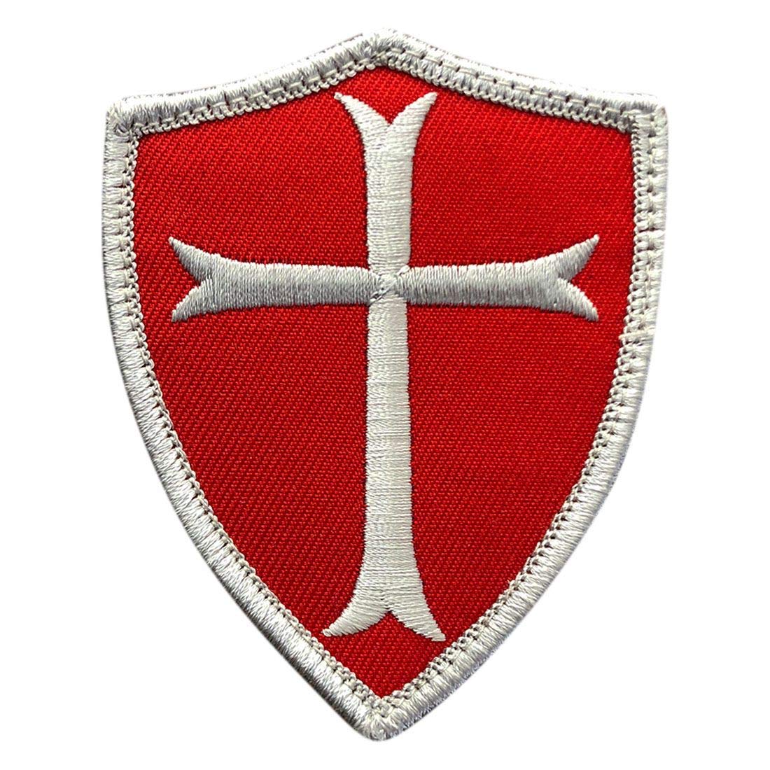 Red Shield With White Cross Logo