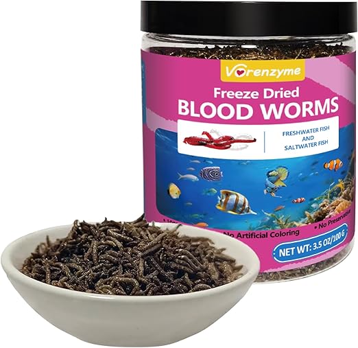 Amazon.com: Vorenzyme Freeze Dried Blood Worms Fish Food - High Protein ...