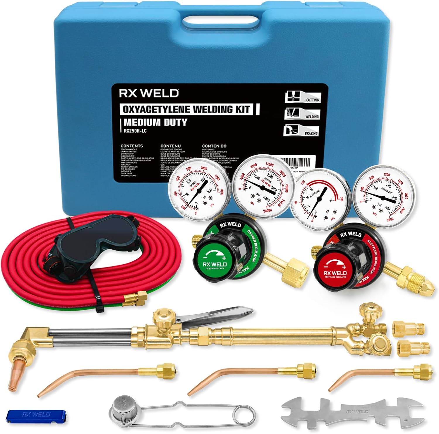 RX WELD Oxygen & Acetylene Torch Kit, Gas Cutting Welding Torch Set ...