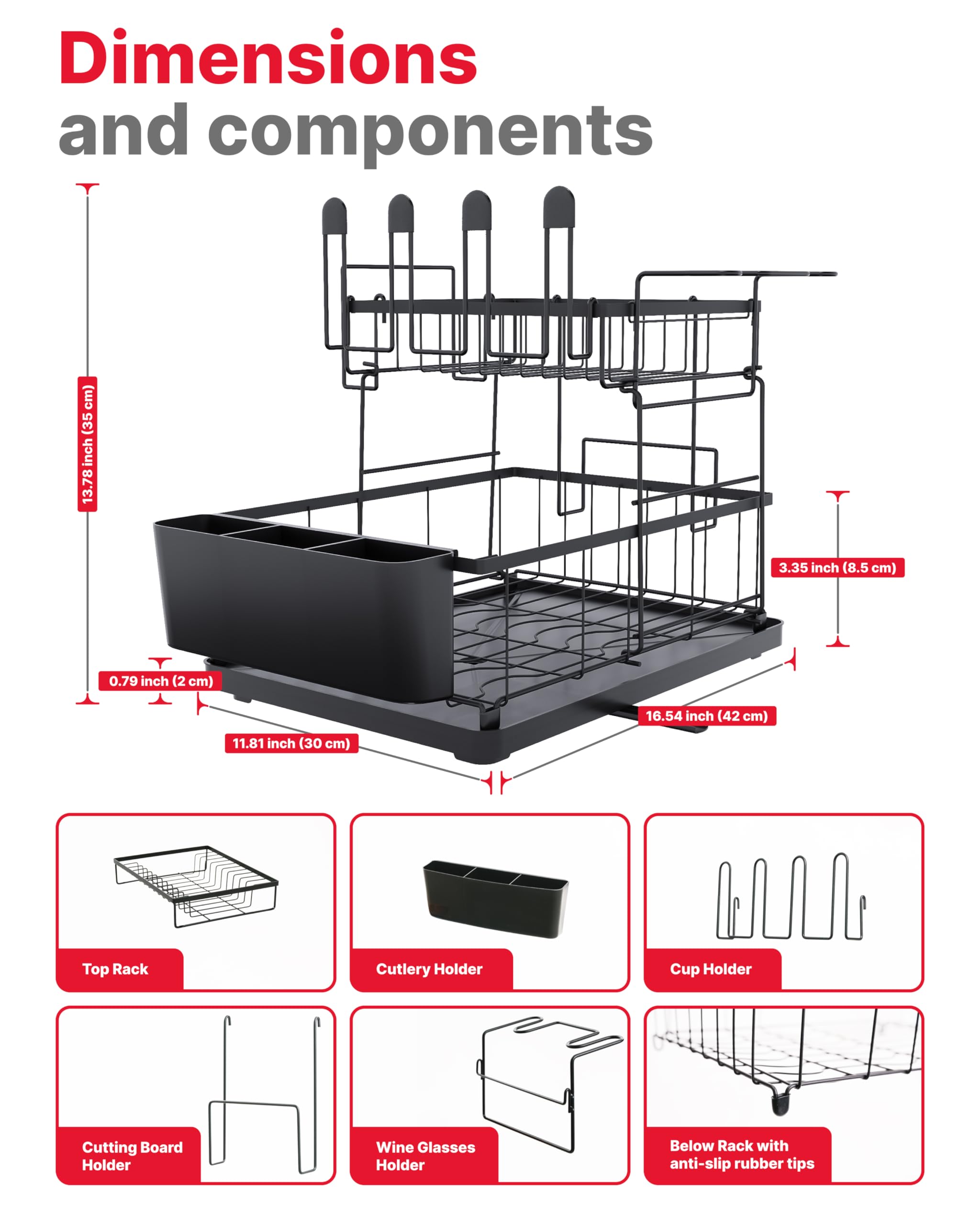 Apex Artifacts Corporation 2 Tier Dish Drying Rack for Kitchen Counter ...
