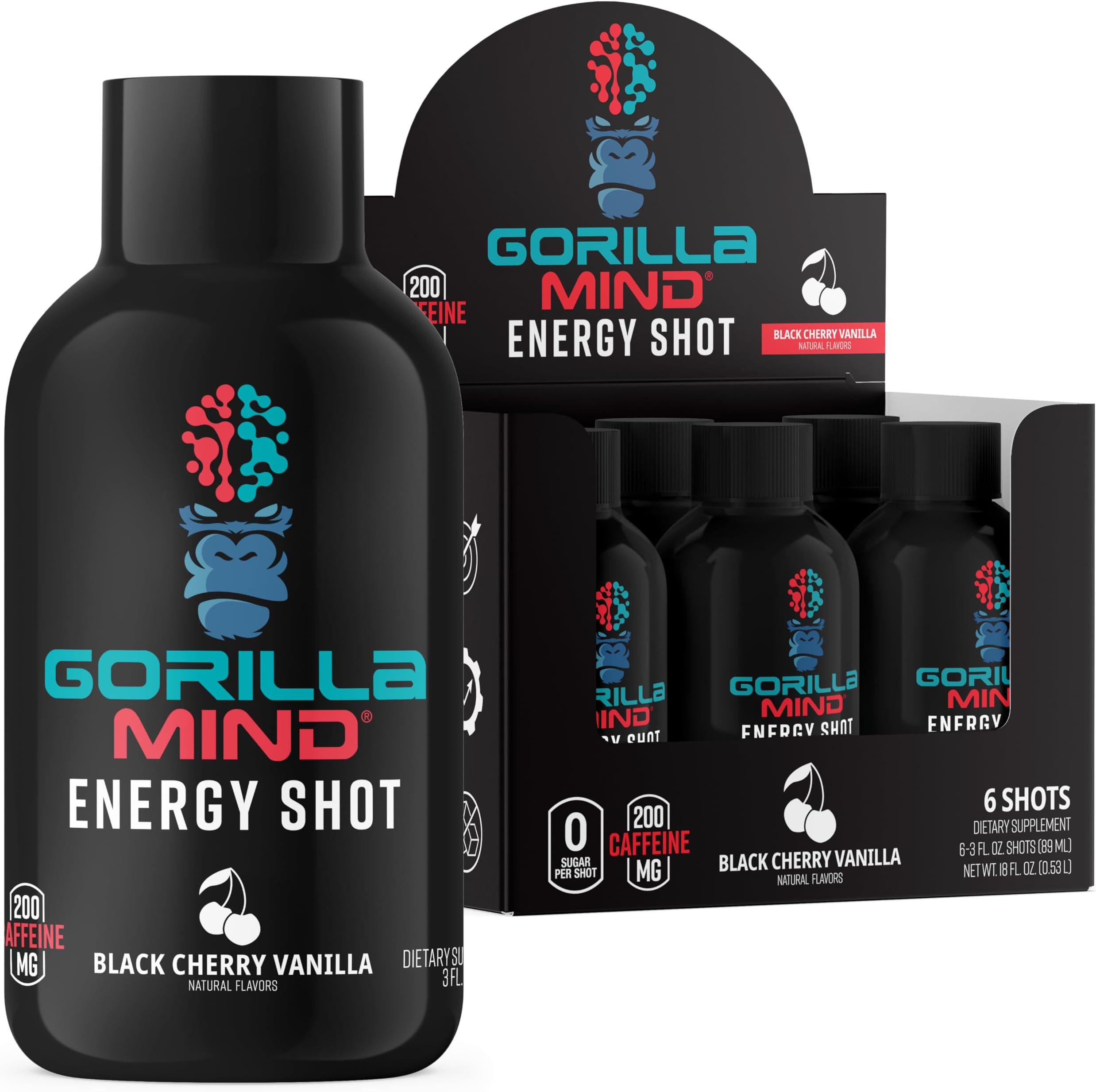 Amazon.com : Gorilla Mode Energy Shots (6-Pack) - Energy Shots for ...