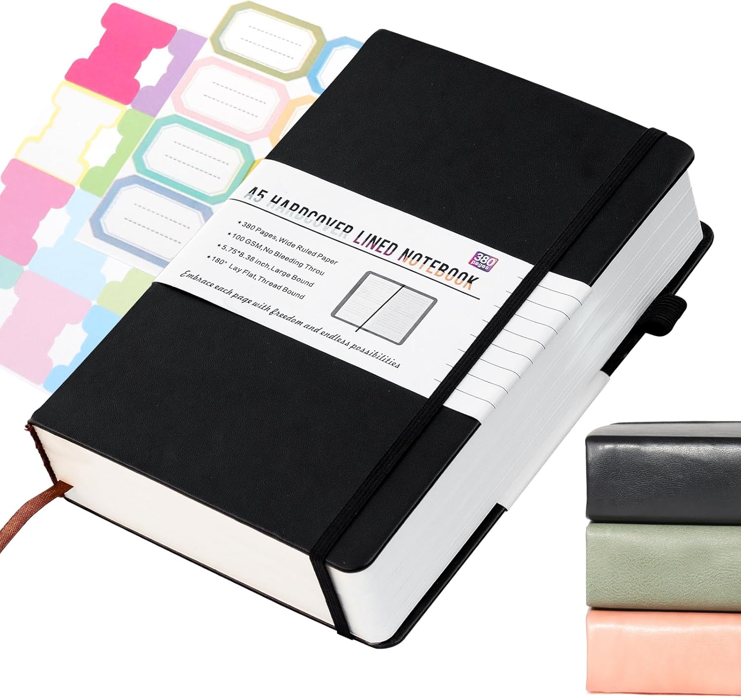 Amazon.com: Lined Journal Notebook for Women Men,380 Pages A5 Hardcover ...