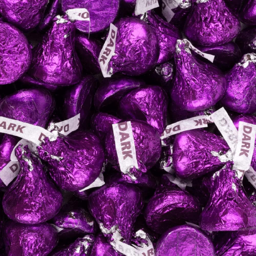 Amazon.com : 100ct Purple Candy Kisses Dark Chocolate (1lb ...
