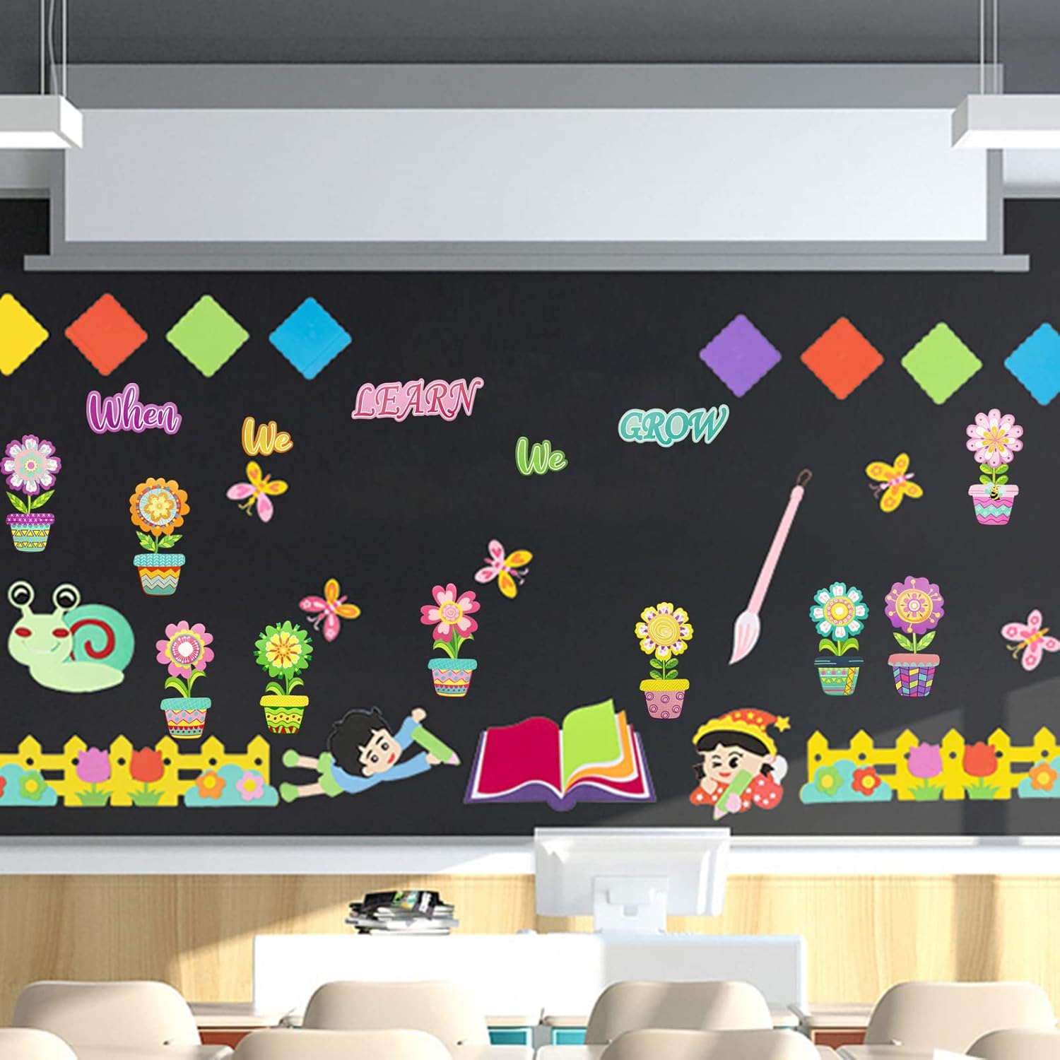 45 Pcs Flowers Cut-Outs Classroom Decorations, Uooker Bulletin Board ...