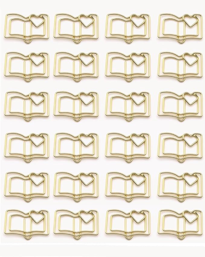 Amazon.com: 100 Pcs Book Paper Clips, Metal Decorative Clamps for ...