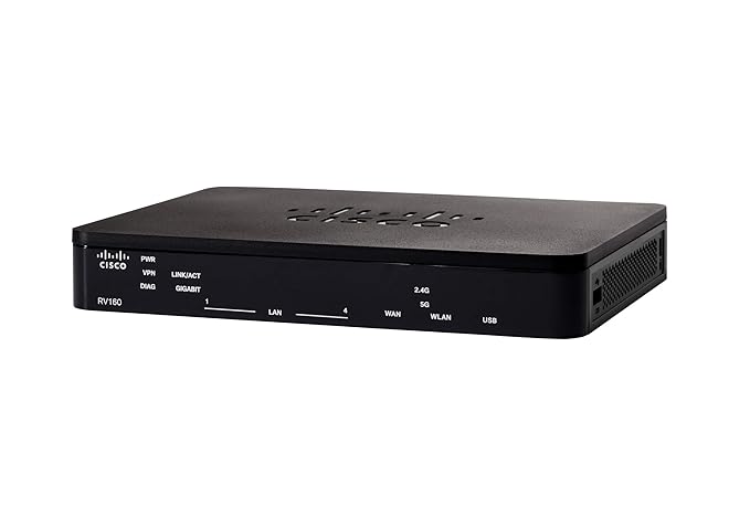 Cisco RV160 VPN Router with 4 Gigabit Ethernet (GbE) Wired Ports ...