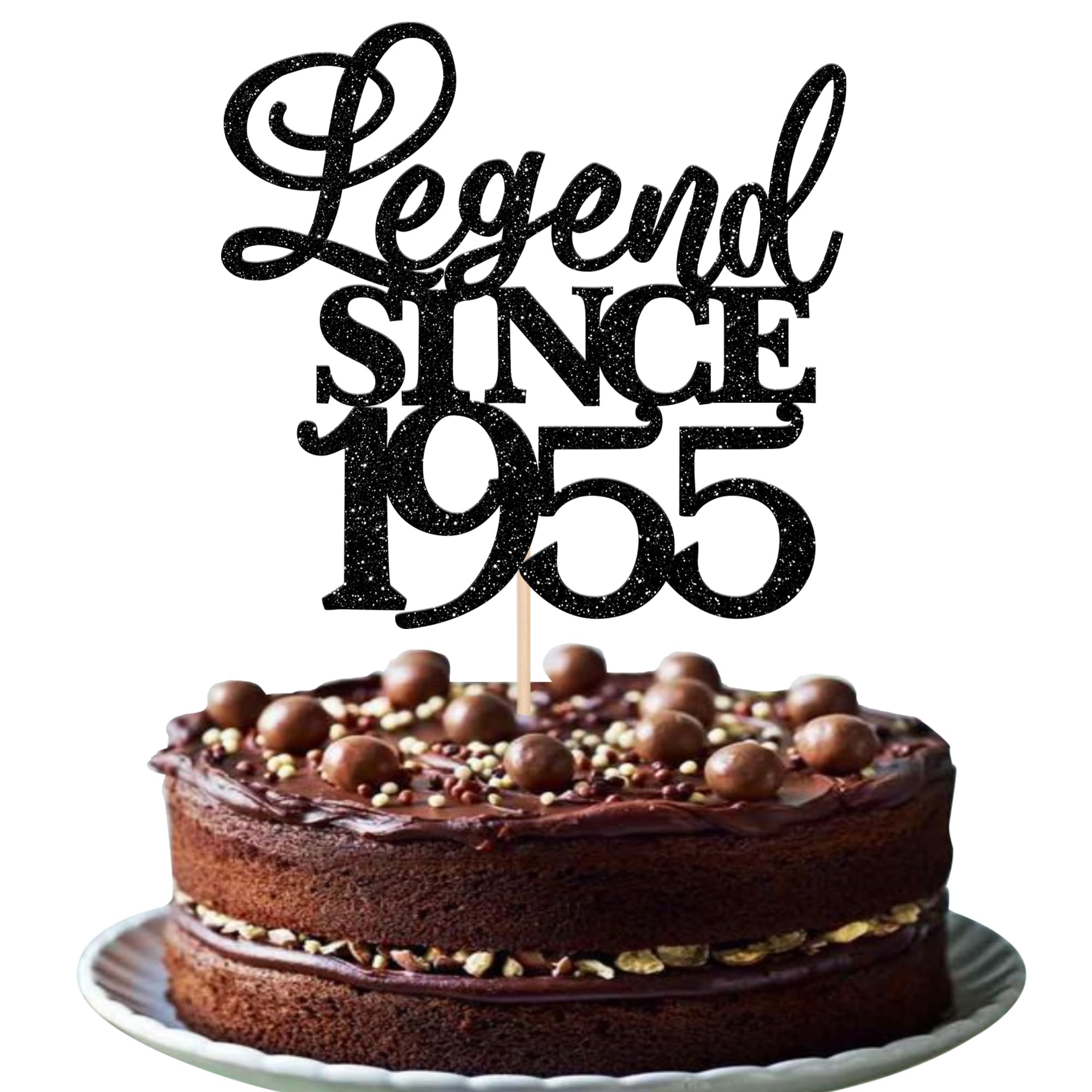 Amazon.com: Rsstarxi 1 Pack Legend Since 1955 Cake Topper Glitter ...