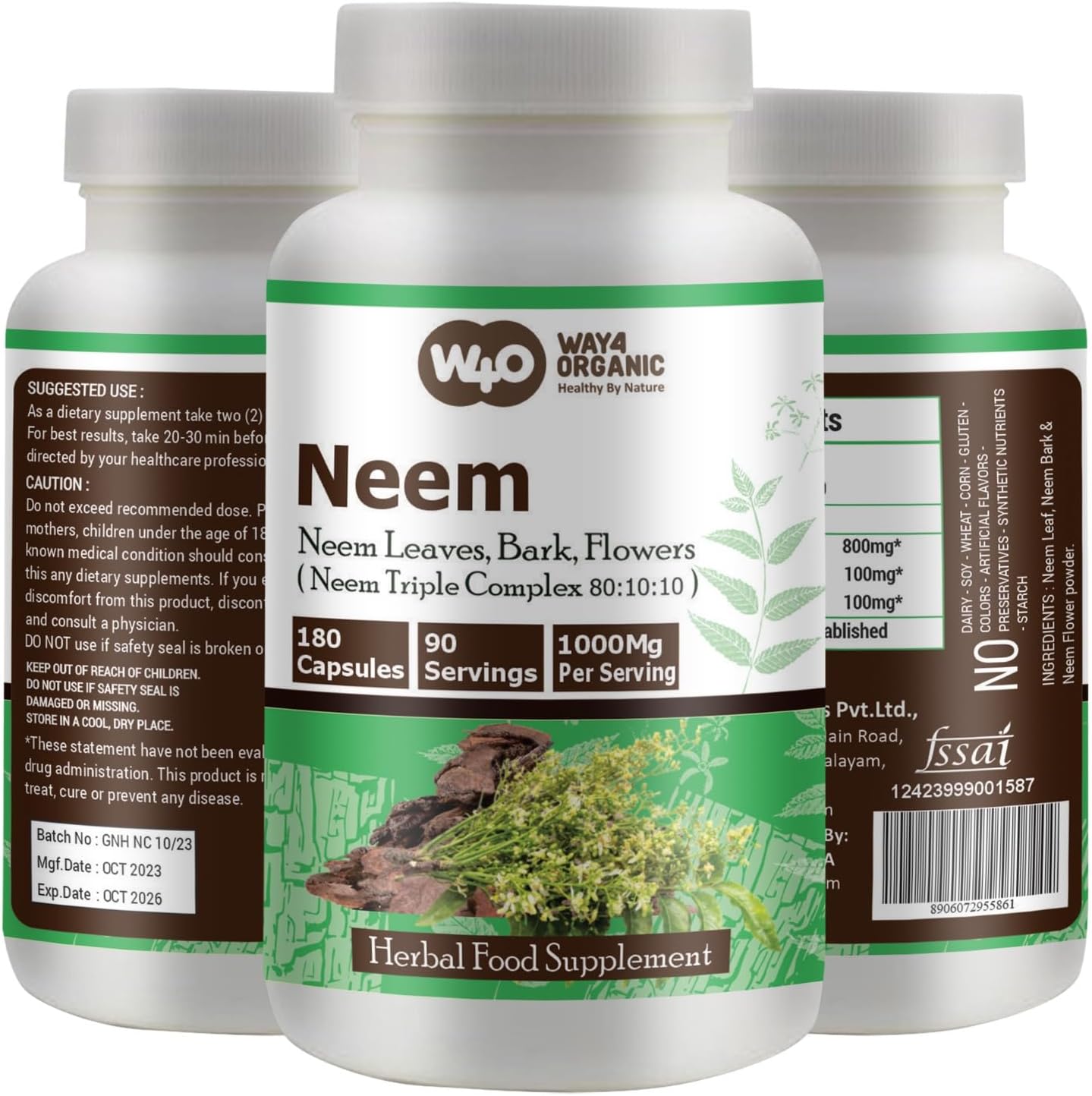 Amazon.com: WAY 4 ORGANIC W4O Neem Triple Complex - High-Potency ...