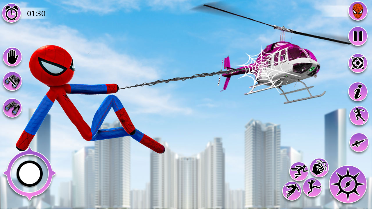 Super Flying Stickman Spider Open World Game: Real Stick Rope Hero ...