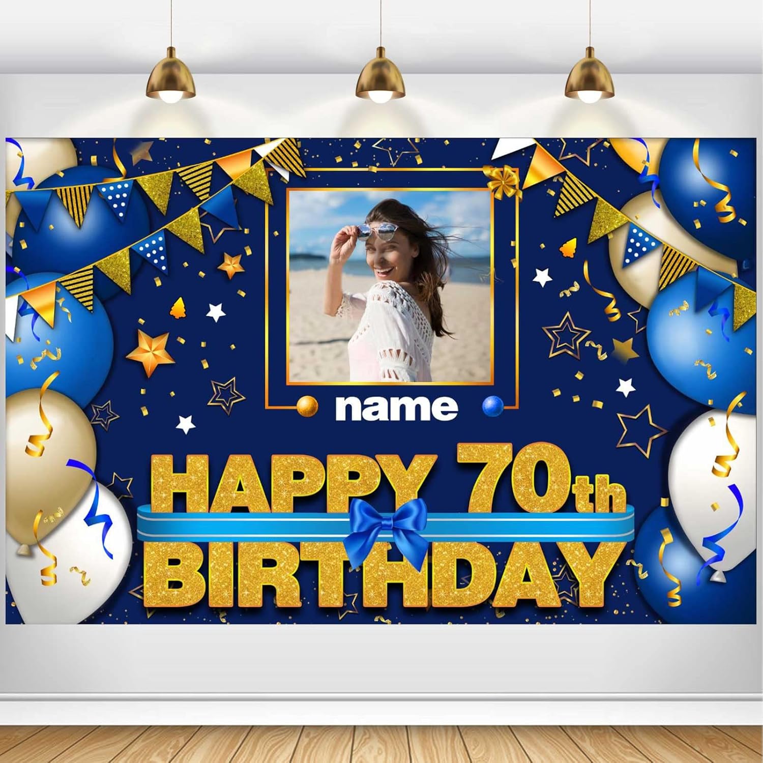 Amazon.com: Custom Happy 70th Birthday Decorations Banner - 70 Years ...