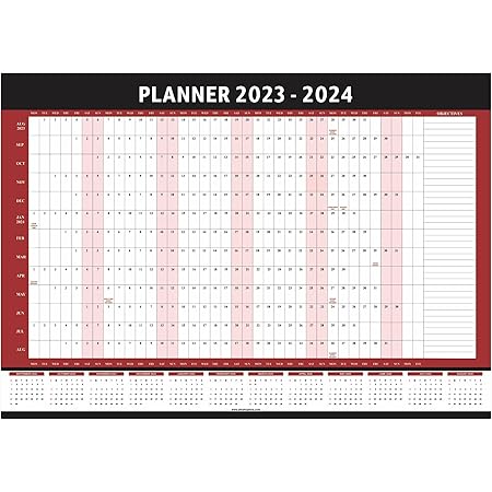 Academic Wall Planner 2023-24 Academic Year Calendar Mid Year Planner ...
