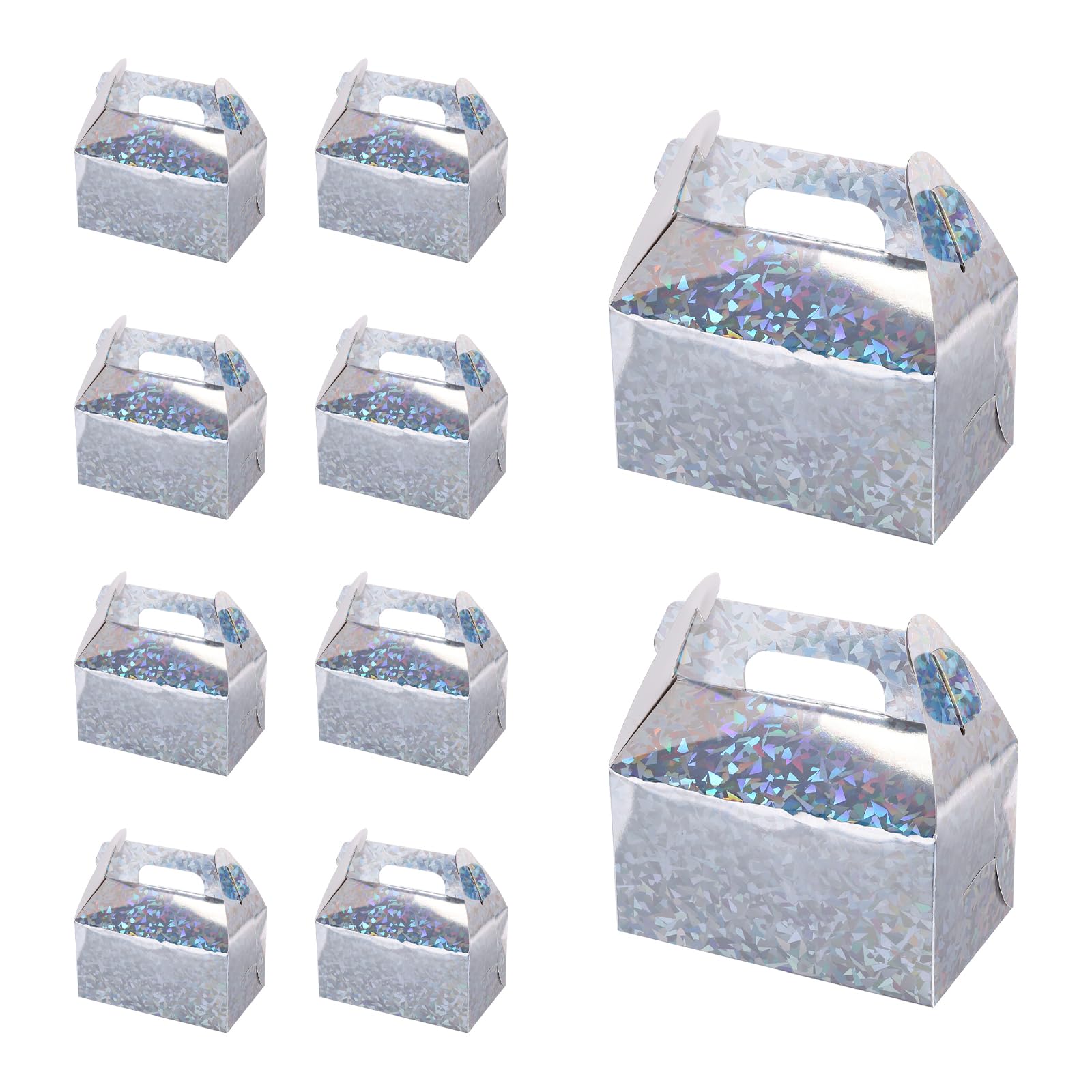 Amazon.com: uxcell 10 Pack Diamond Silver Party Gable Treat Boxes ...