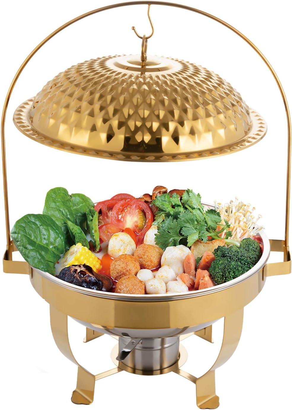 Amazon.com: HONHPD Gold Chafing Dish Buffet Set - 2 Pack, 8 Quart ...