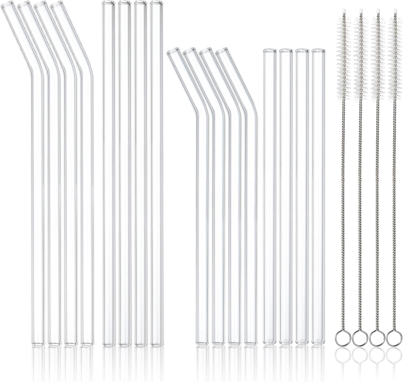 Amazon.com: Glass Straws Drinking Reusable 20 Pack,Size 8.5''x10MM, 8.5 ...