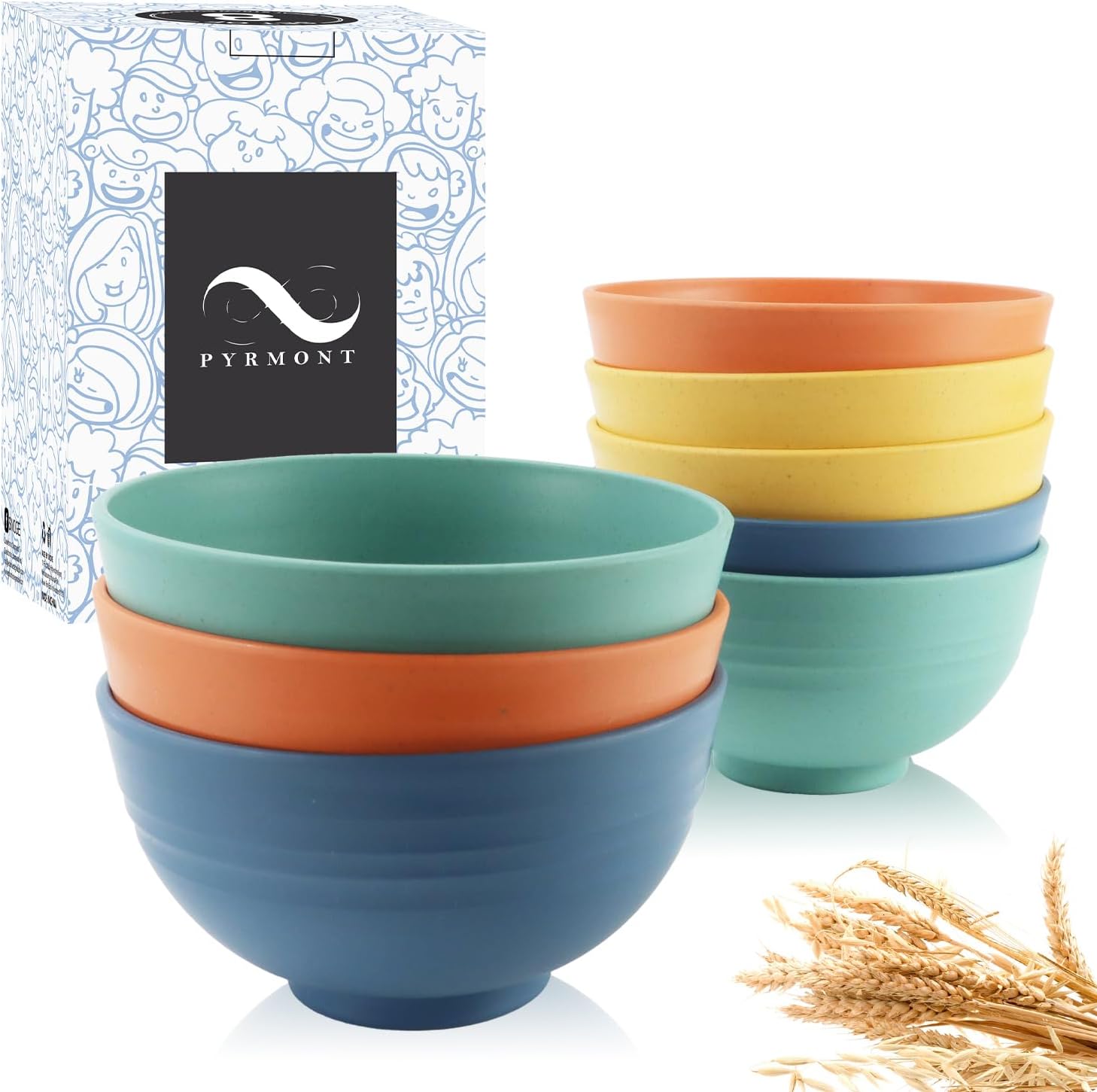 Amazon.com: Unbreakable reusable mini Bowls Eco-Friendly Wheat Straw ...