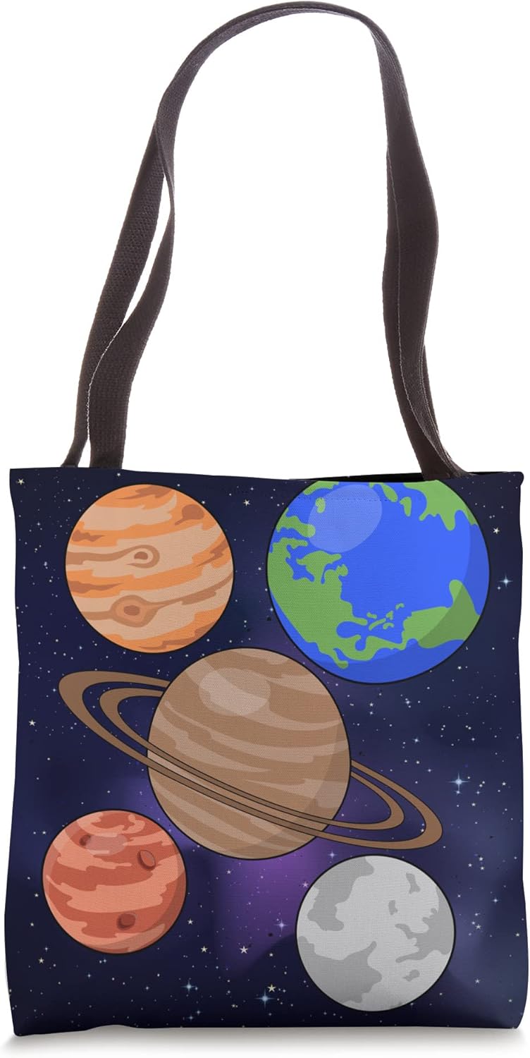 Amazon.com: Space Planets Galaxy Astronomy Universe Solar System Tote ...