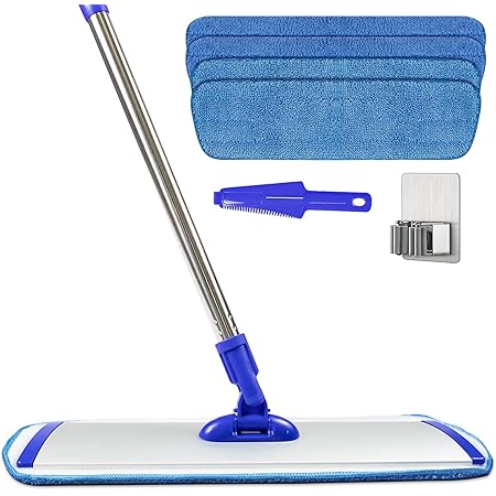 Amazon.com: 18" Professional Microfiber Mop Floor Cleaning System, Flat ...