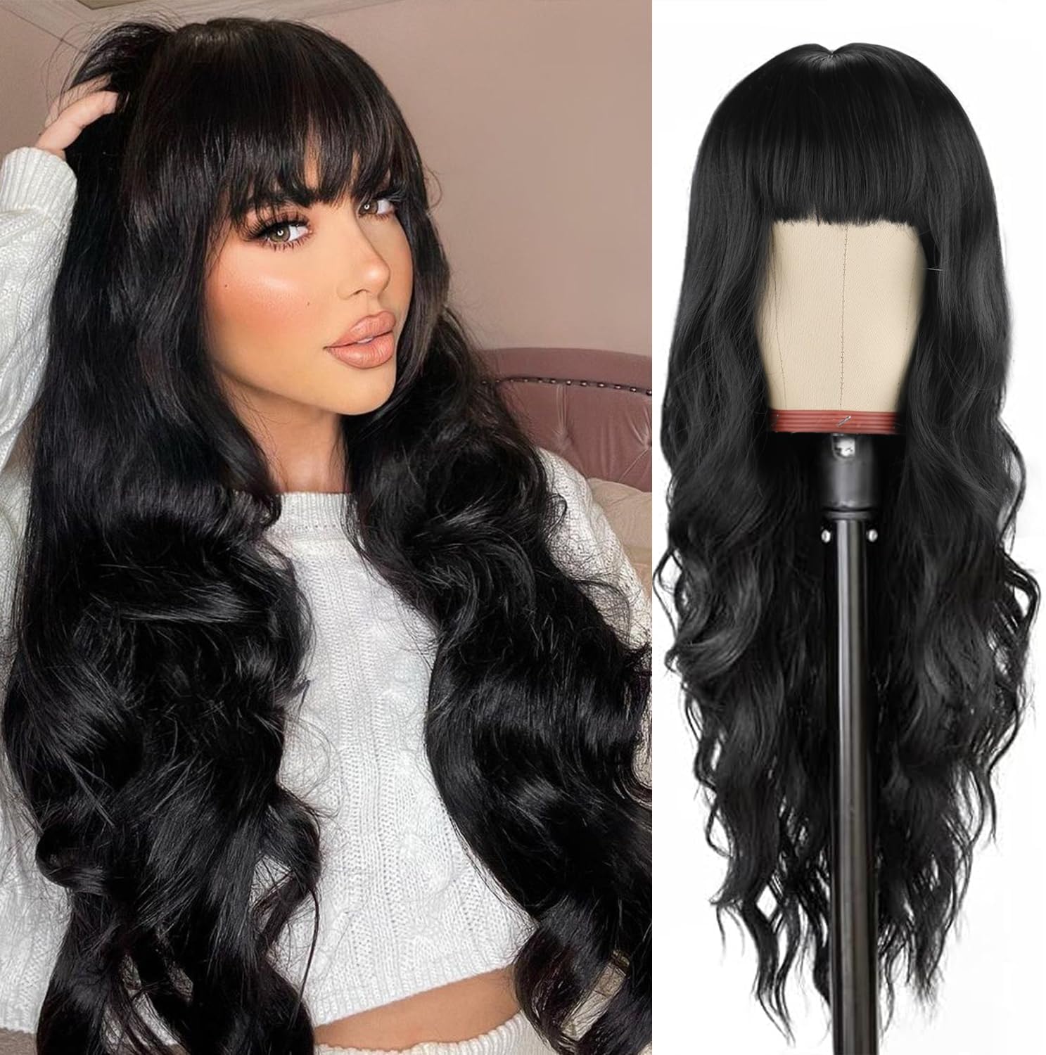 Amazon.com : Lady Miranda 26 Inch 13×3 Platinum Blonde Wig Synthetic ...