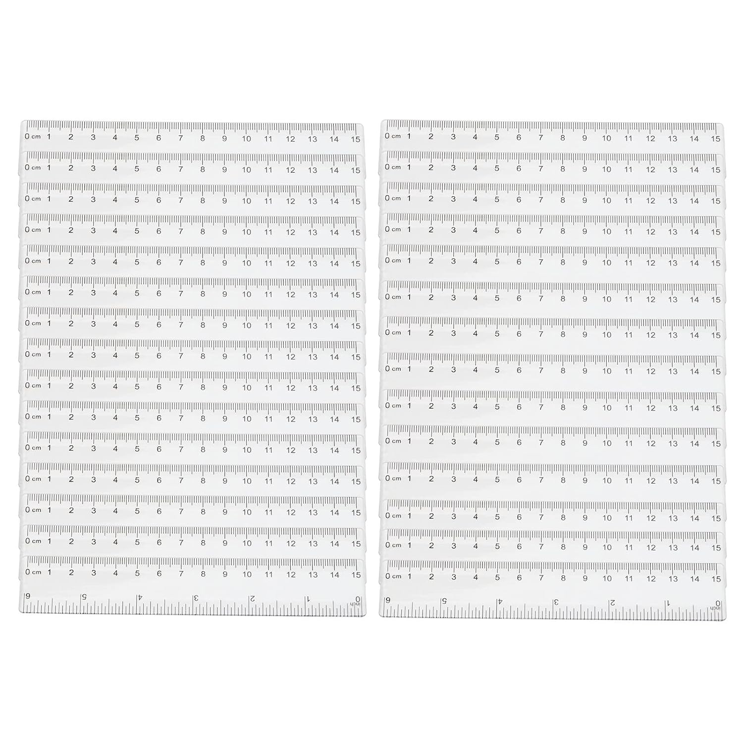 Amazon.com: Rulers Set, Transparent Plastic Ruler with Inches and ...