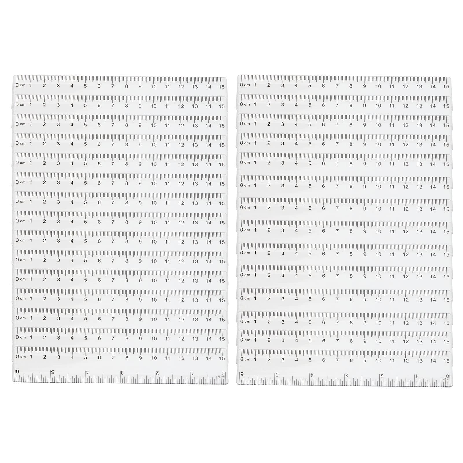 29 Pcs 15cm Rulers Set,Transparent Plastic Ruler with Inches and ...
