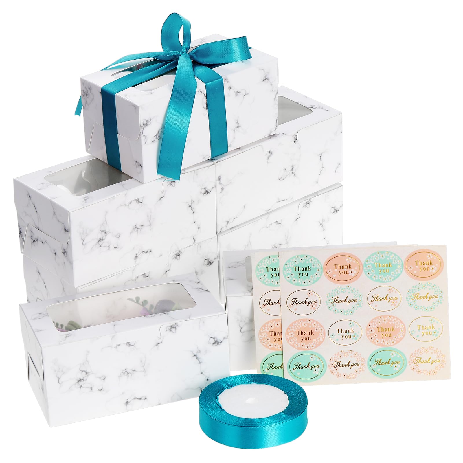 Kinsinder 50pcs Cupcake Boxes 2 Holes Cakes Boxes with Window and ...