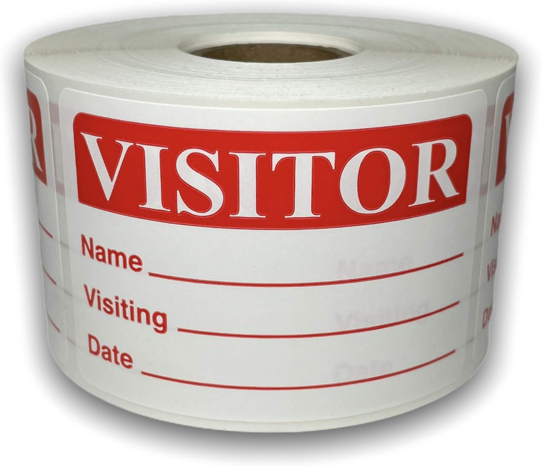 Amazon.com : Red Visitor Sticker - with Name Visiting Date | 2"x3 ...