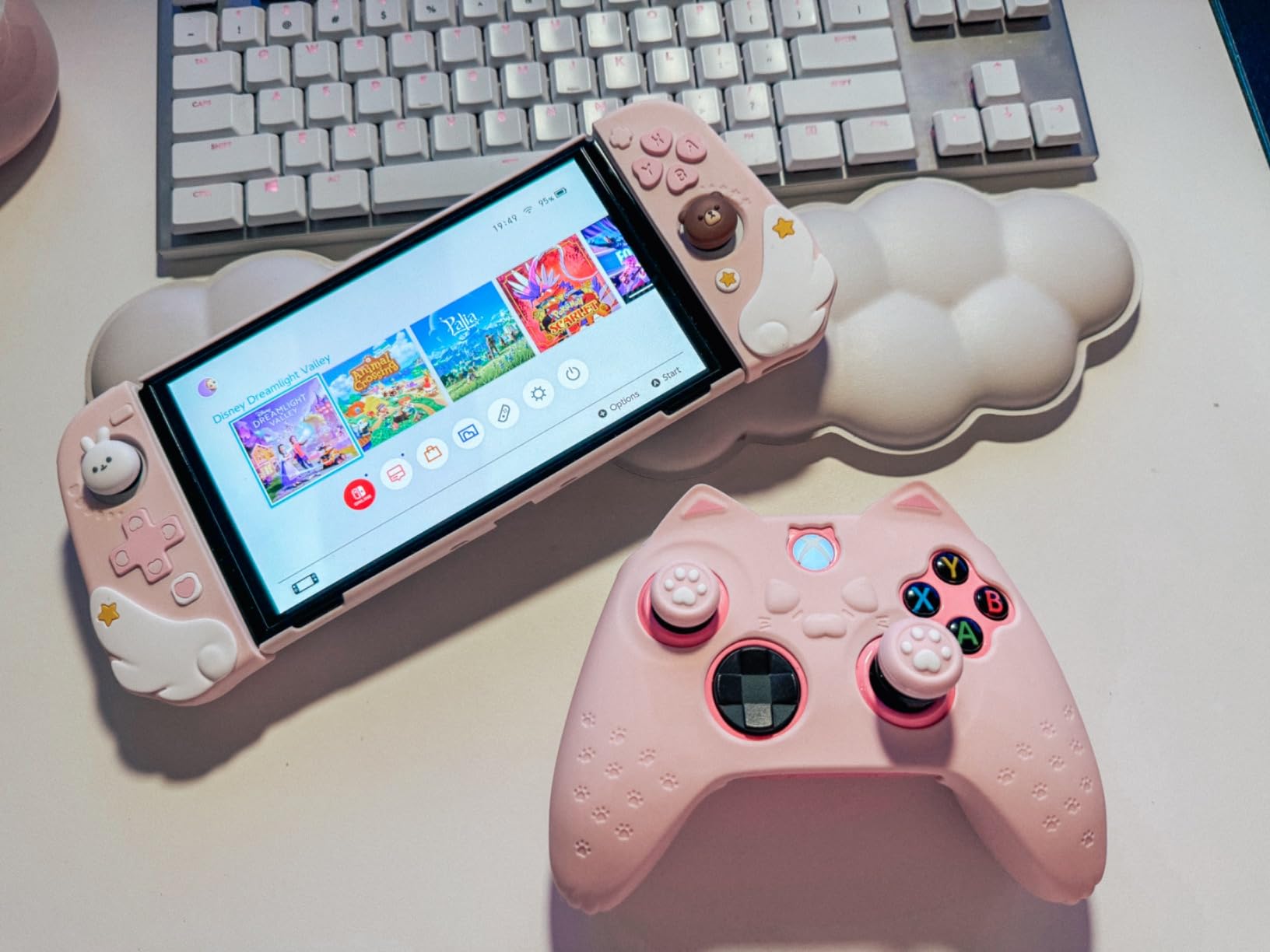 GeekShare Cat Paw Controller Skin Grips Set Anti-Slip Silicone ...