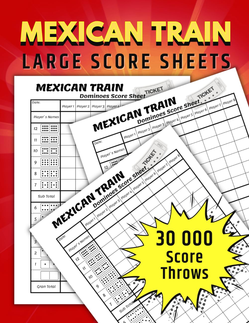 Amazon.com: Mexican Train Dominoes Score Sheets: 140 Score Keeping Pads ...