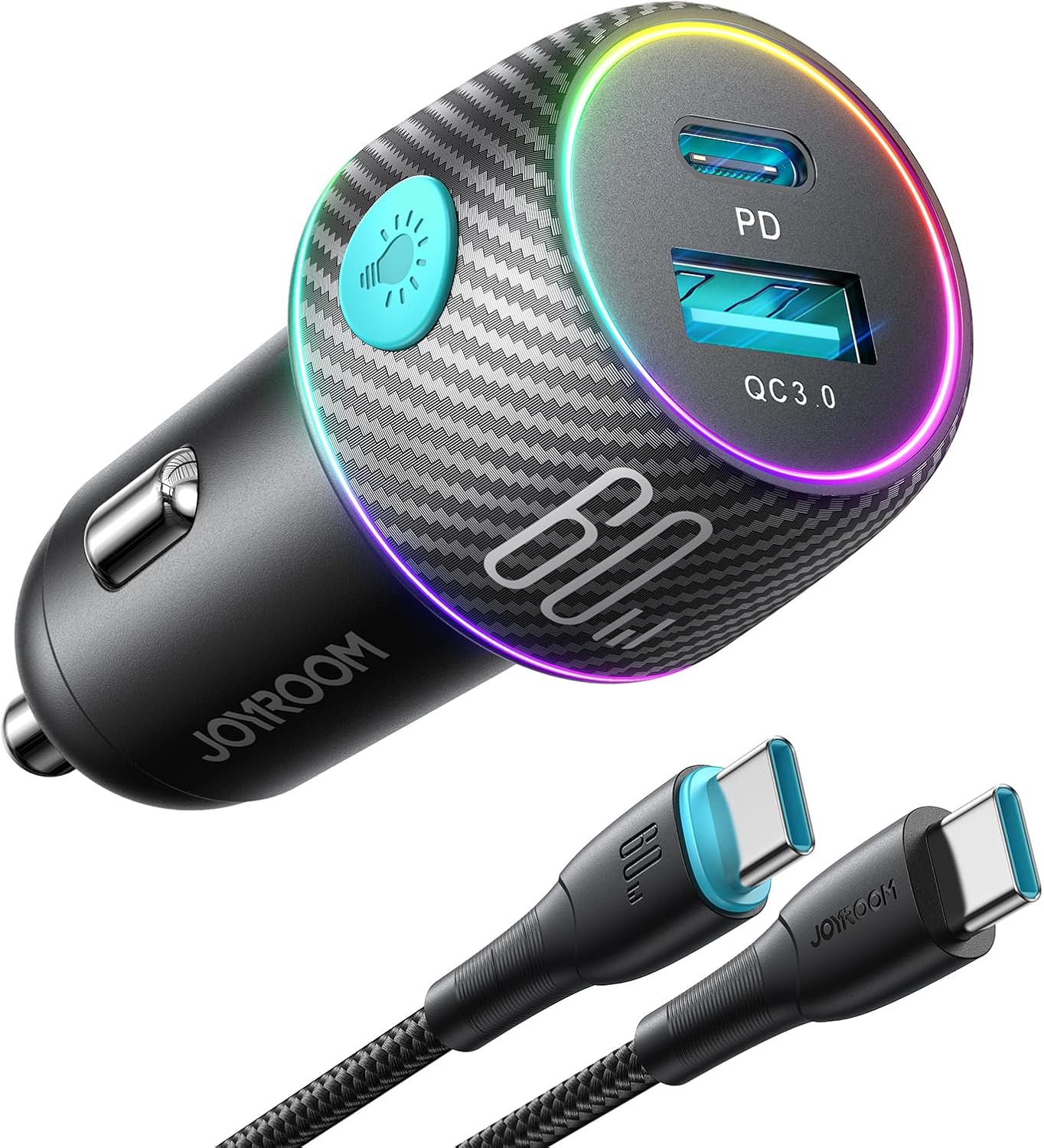Amazon.com: 60W USB C Car Charger, 2-Port [PD30W+QC30W] Super Fast Car ...
