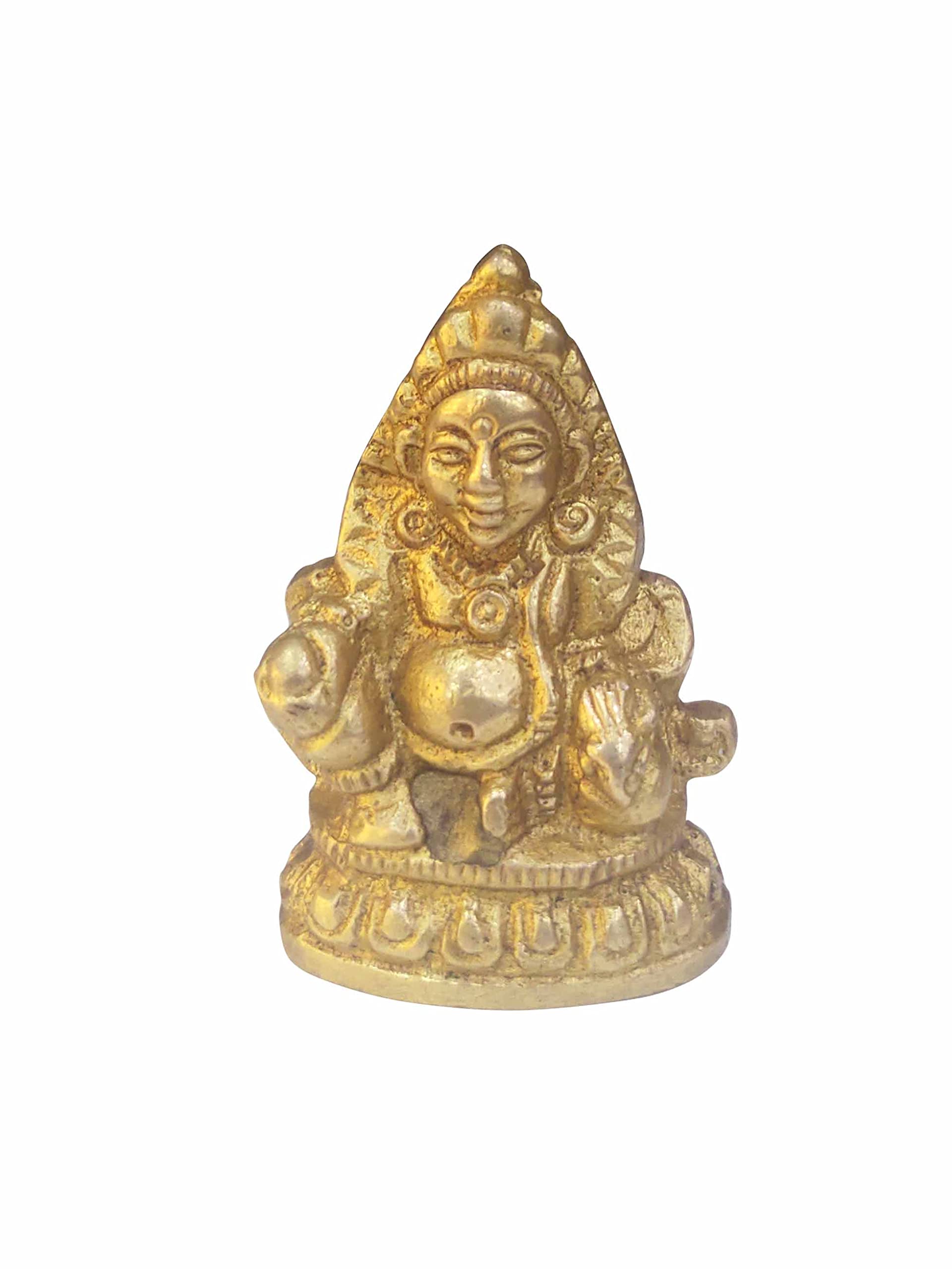 Buy Brass Lord Kuber Sitting Statue | Hindu God Kubera Idol for Wealth ...