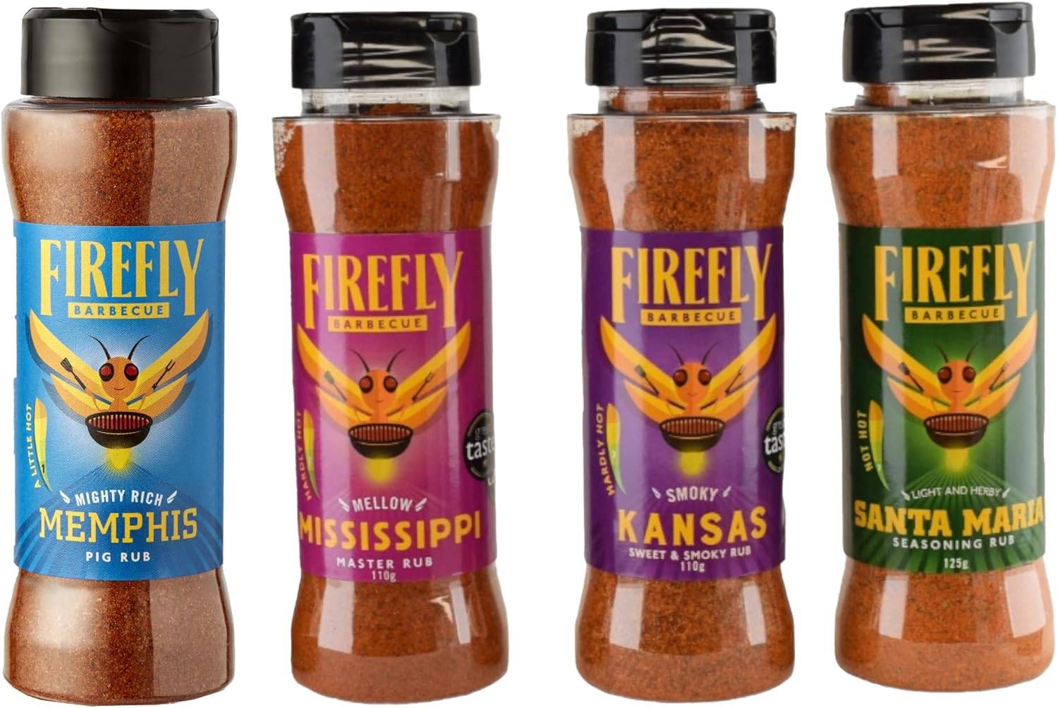 Firefly Barbecue Rub Selection Jars (4 Jars) - Barbecue Gift Set ...