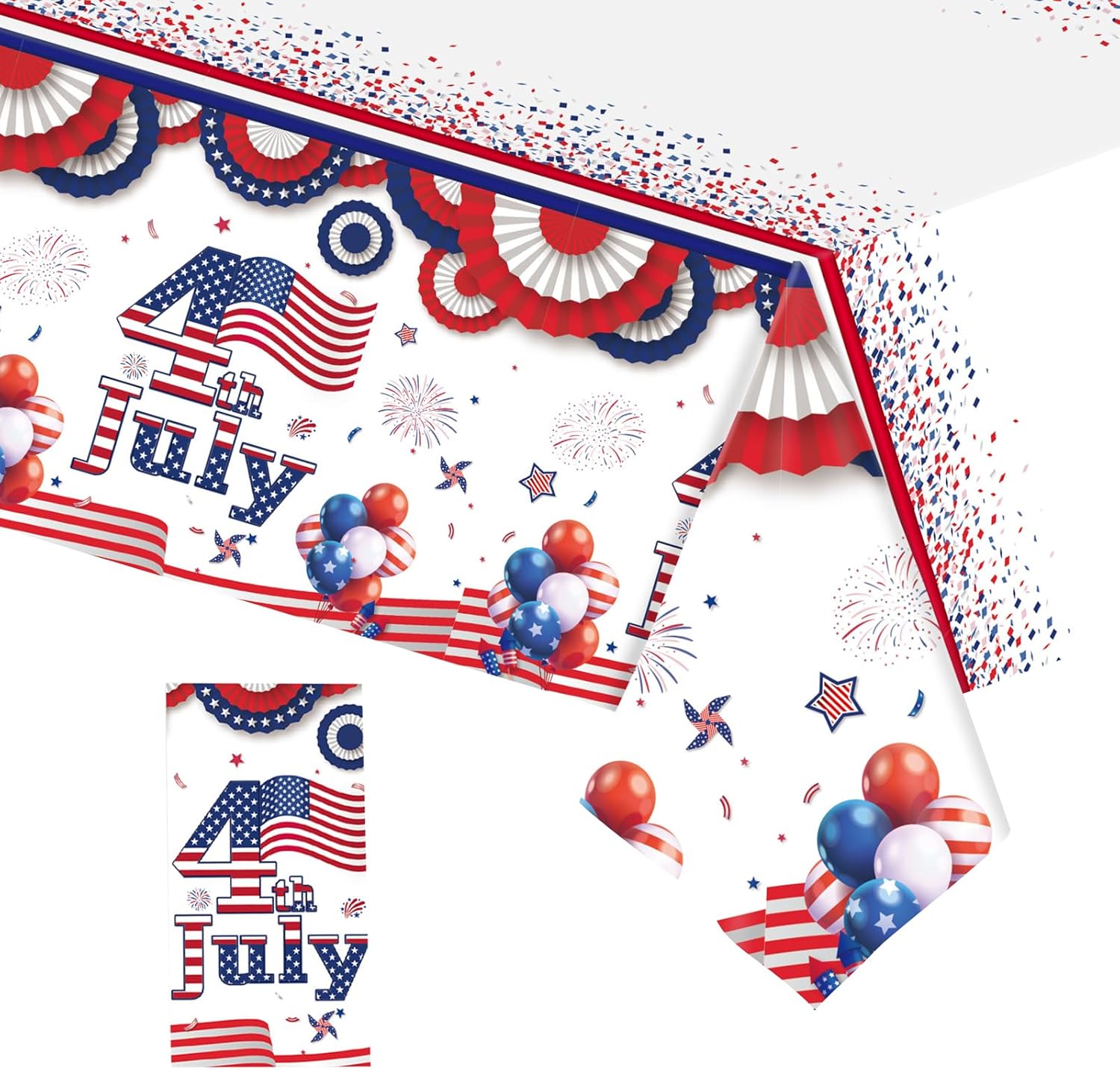 Amazon.com: PULNCD 1Pack 4th of July Tablecloths，Disposable American ...