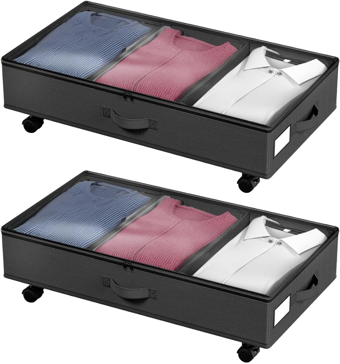 Comfortica 2 Pack Under Bed Storage - Underbed Storage Box with Lid ...