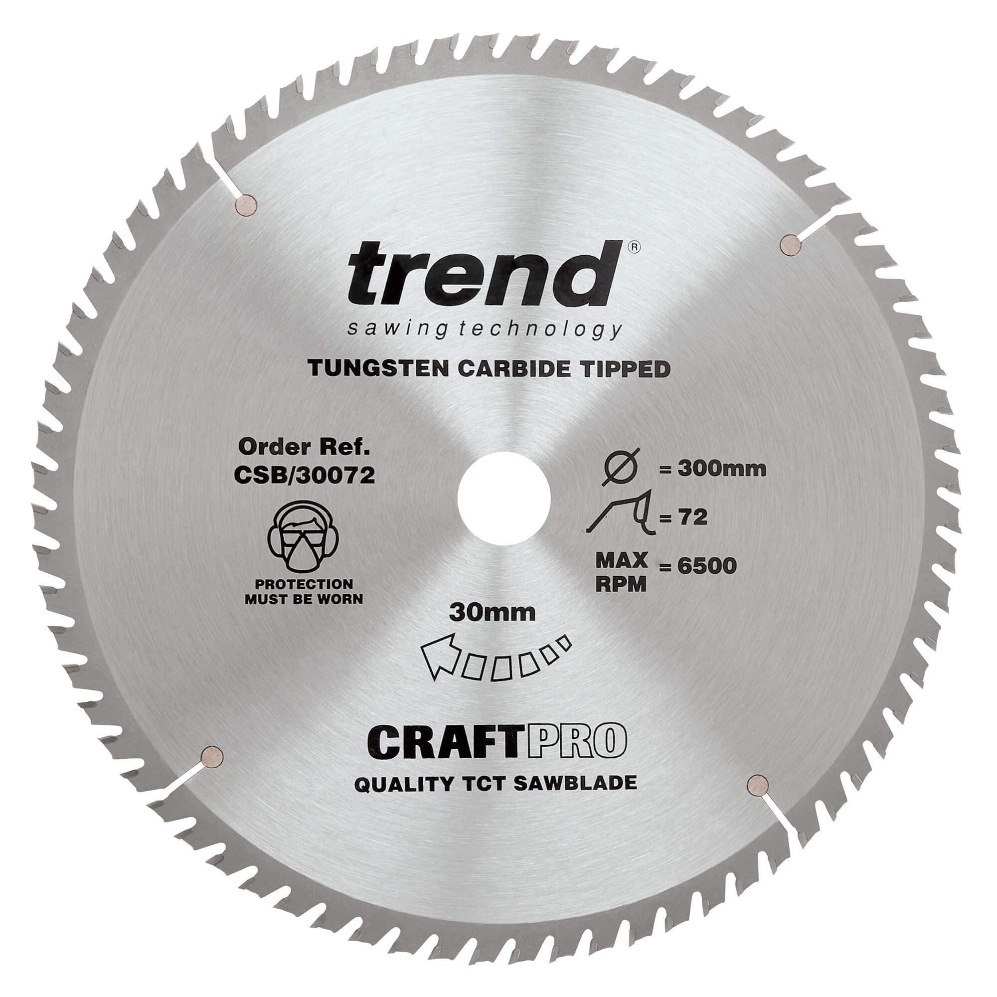 Trend Wood Circular Saw Blade, 300mm Diameter, 30mm Bore, 72 Teeth, TCT ...