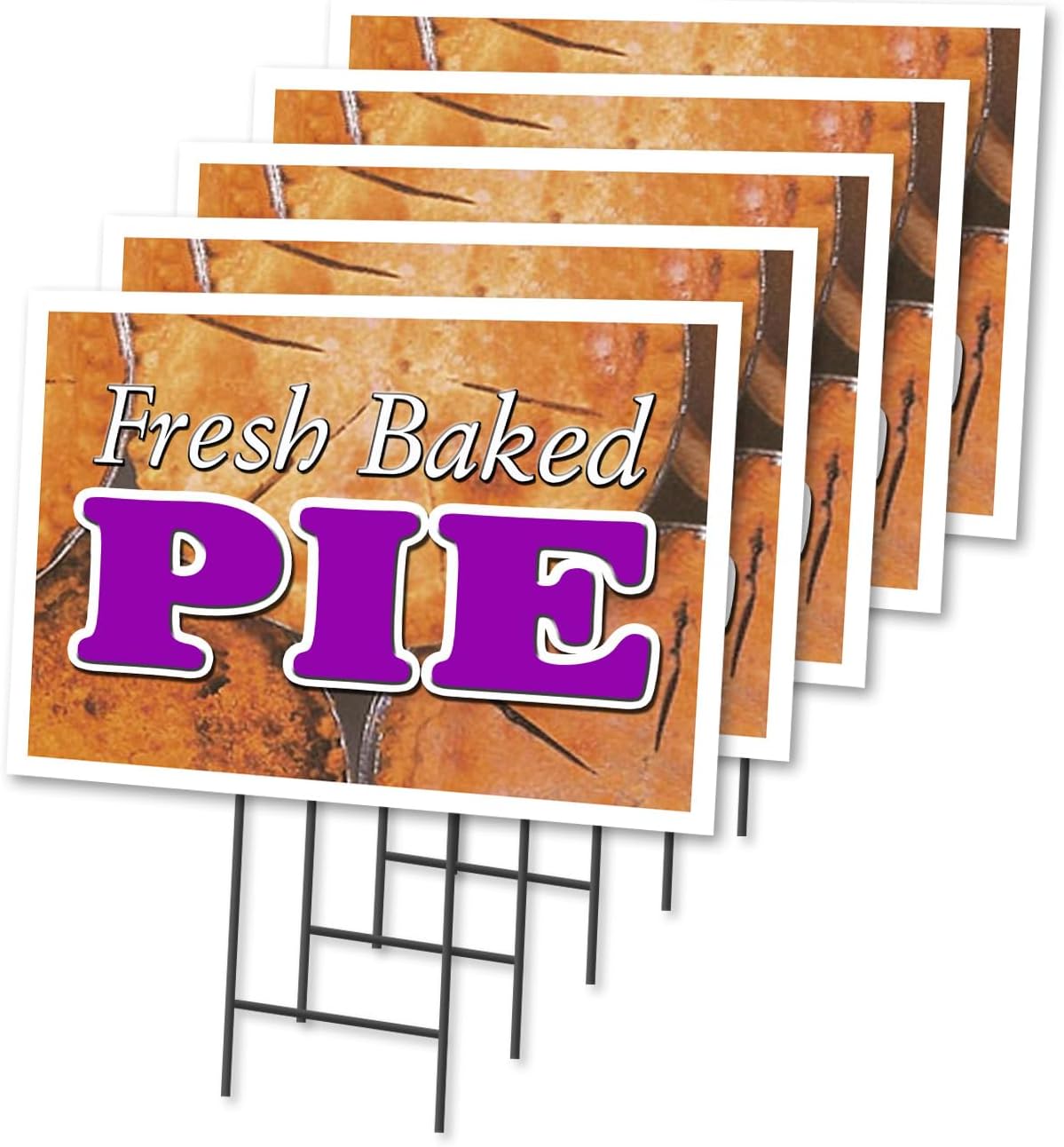 Amazon.com: Fresh Baked Pie 5 Pack of 12" x 16" Yard Sign & Stake ...