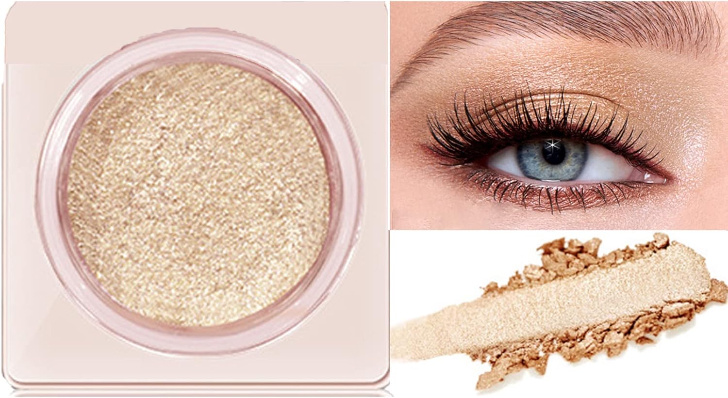 SONGQEE Creme Eye Shadow, Shimmer Gold Cream Eyeshadow, Can Be Used as ...