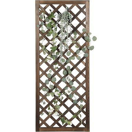 MyGift Brown Wood Wall Hanging Large Garden Trellis for Climbing Plants ...
