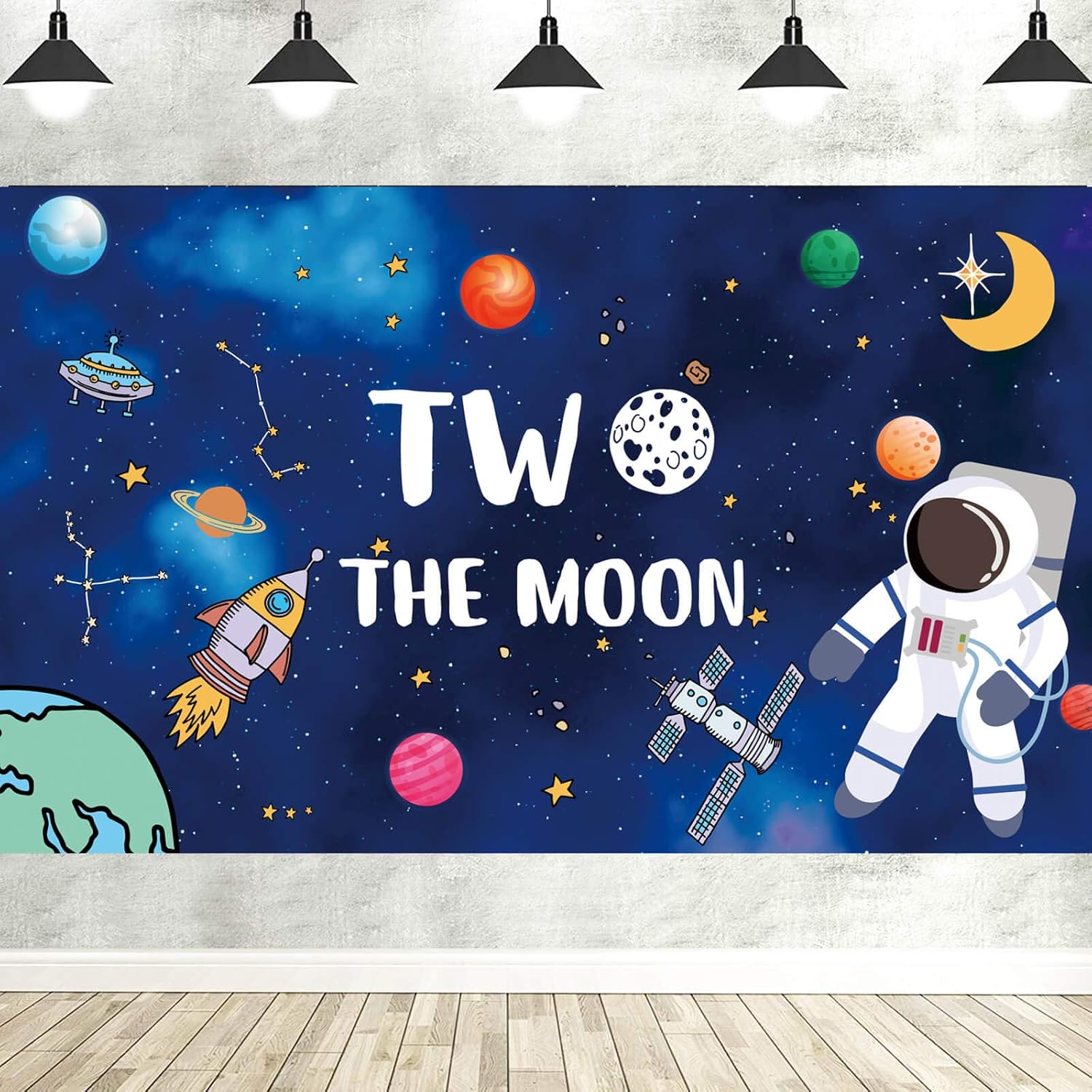 Amazon.com : Two The Moon Photography Backdrop 2 The Moon Space Photo ...