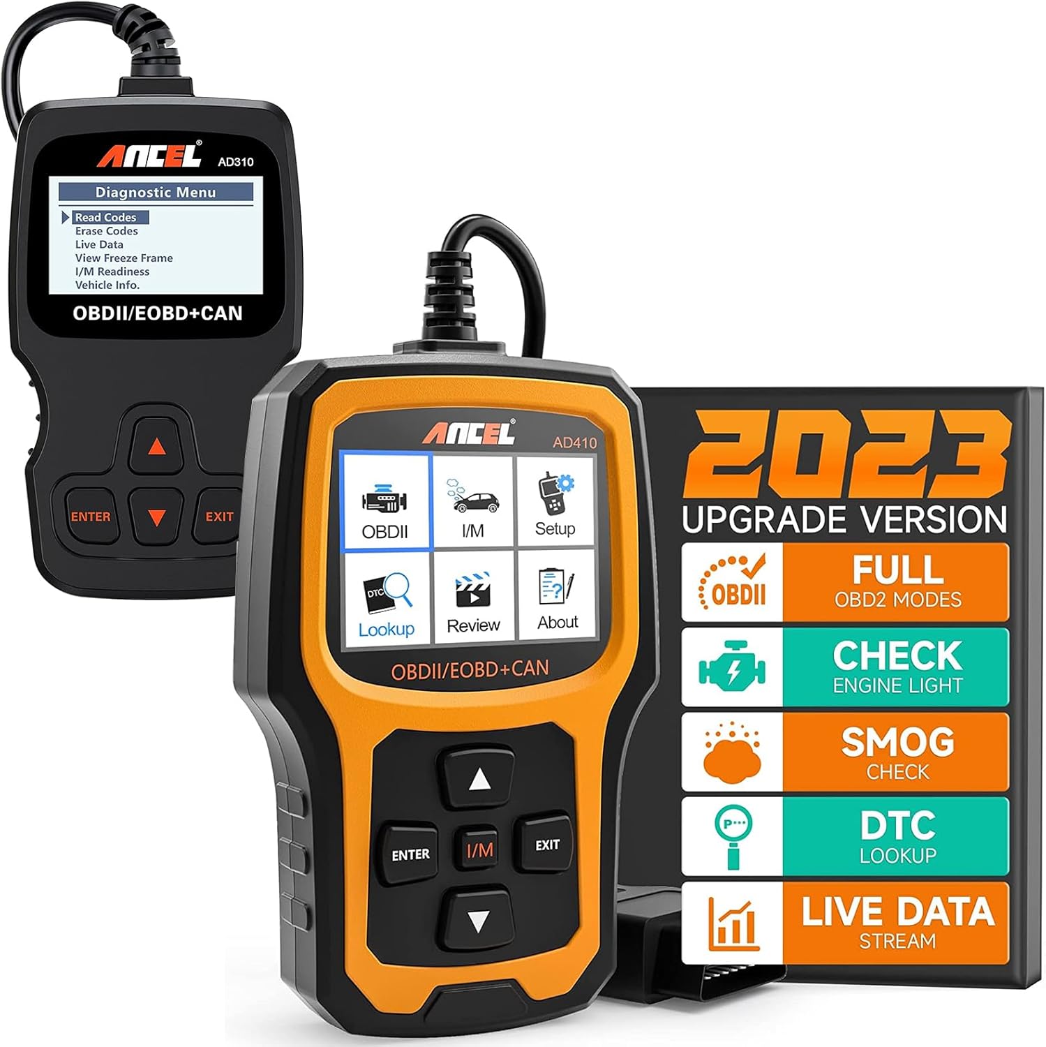 Amazon.com: ANCEL AD410 Enhanced Vehicle Code Reader with ANCEL AD310 ...