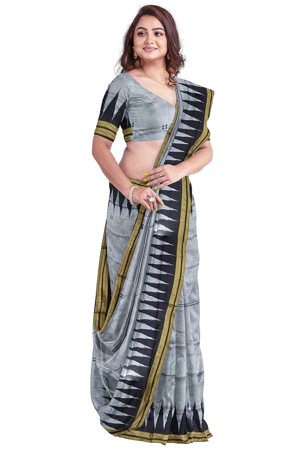 BTHIKIRI Odisha Sambalpuri Handloom Ikat Women's Silk Cotton Mix Saree ...