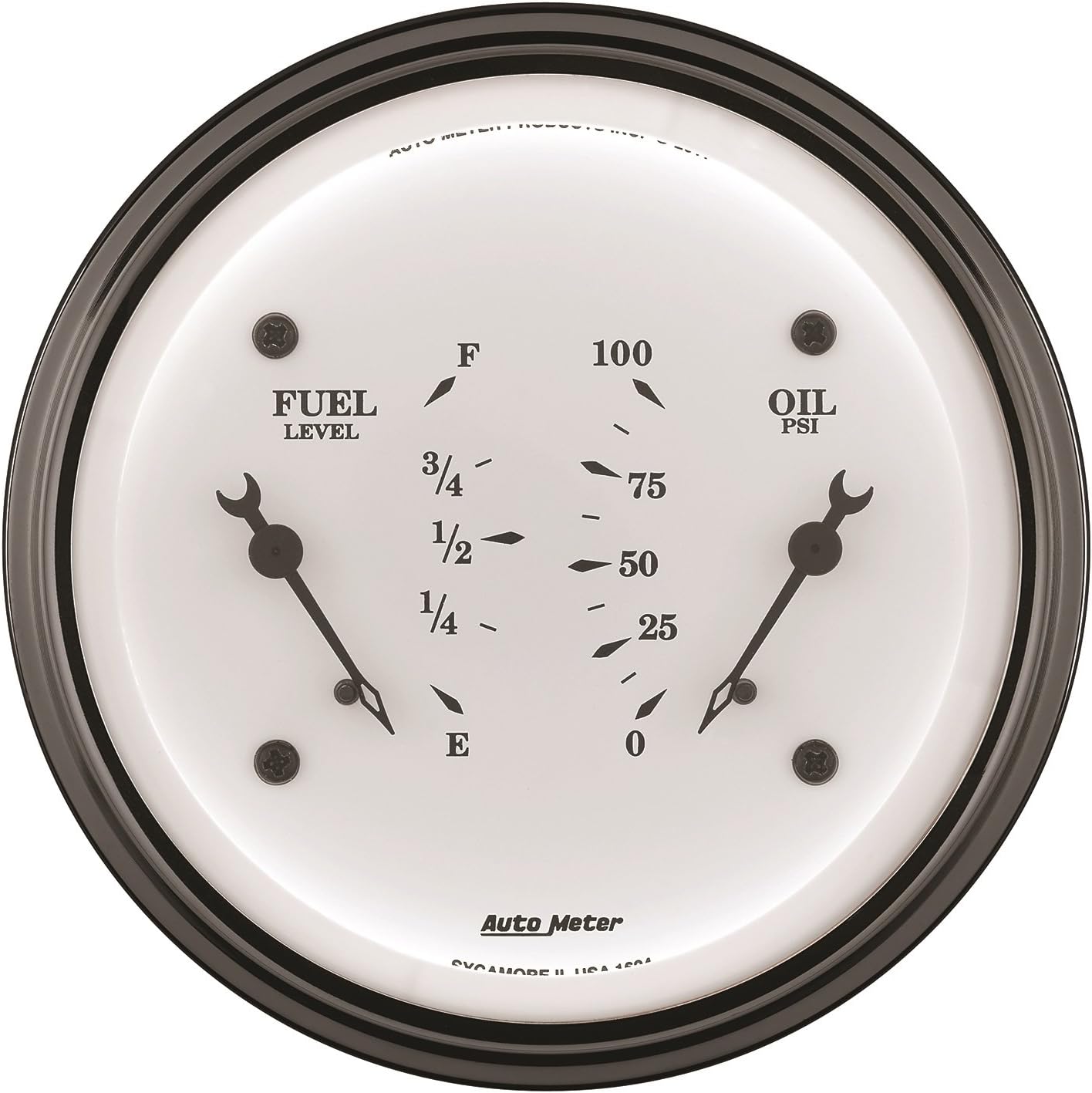 Amazon.com: Auto Meter 1624 Old TYME White II Oil/Fuel Dual Gauge ...
