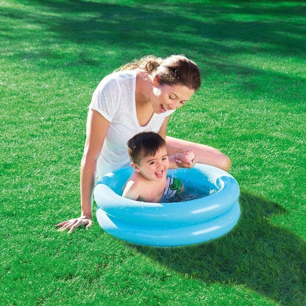 Mini Paddling Pool – 50cm Wide by10cm Deep Inflatable Two Rings Baby ...