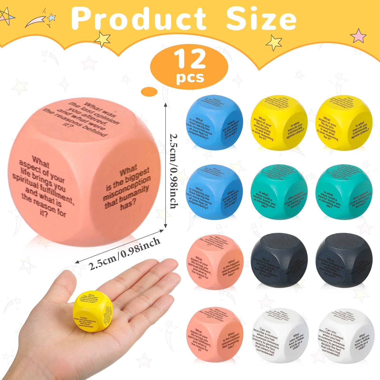 Snapklik.com : Jenaai 12 Pcs Conversation Ice Breaking Cubes Social ...