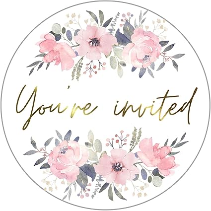 Amazon.com: Mobiusea Creation Floral Party You're Invited Envelope Seal ...