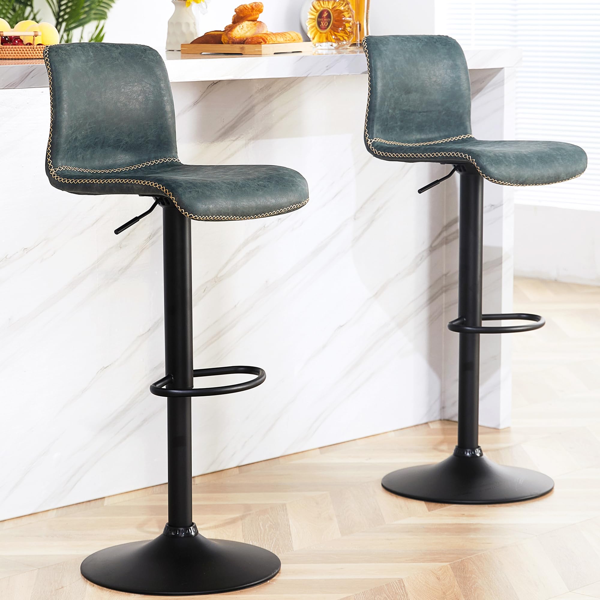 Snapklik.com : HeuGah Swivel Bar Stools Set Of 4, Counter Height Bar Stools