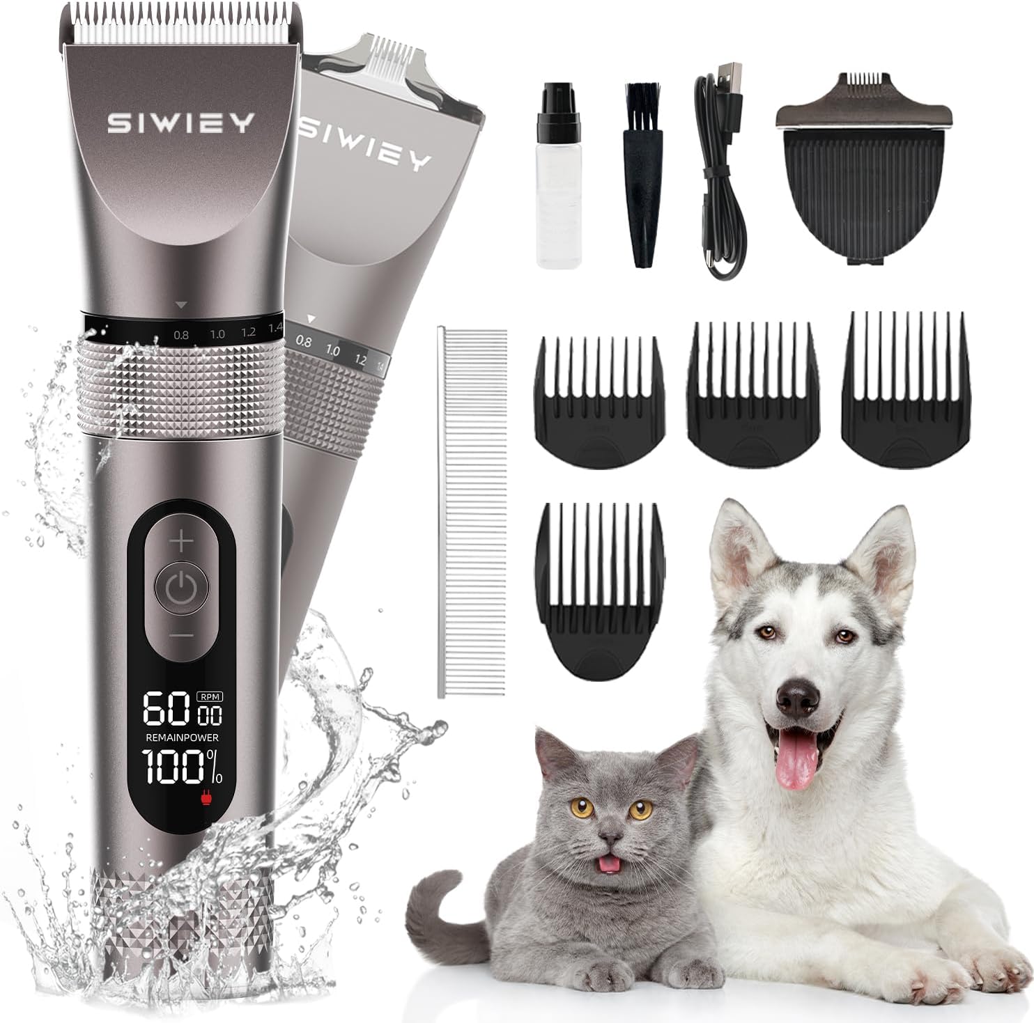 Amazon.com: siwiey 2 in 1 Dog Grooming Clippers with Small Trimmer, 3 ...